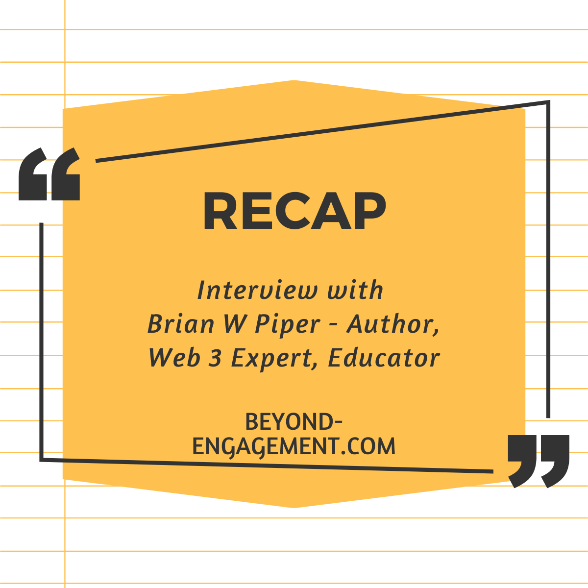 Recap from what I learned from Brian W Piper – Ignite your audience ...